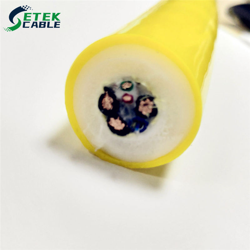 ROV cable power leads with optic fiber